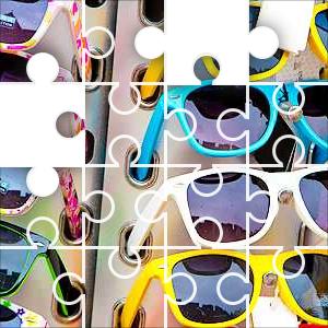 Sunglasses Display 51 Piece Crazy Jigsaw Puzzle - JigZone.com
