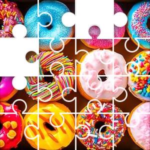 Colorful Doughnuts 6 Piece Classic Jigsaw Puzzle - JigZone.com
