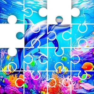 Dolphin Tropical Fish 154 Piece Classic Jigsaw Puzzle - JigZone.com