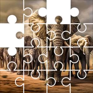 Daily Jigsaw Puzzle 2024-08-21 Elephants Walking - JigZone.com