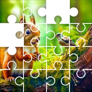 Red Squirrel Bird Jigsaw Puzzle - JigZone.com